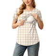 AKOEE Women's Maternity Tops Colorblock Soft Double Layer Breastfeeding ...
