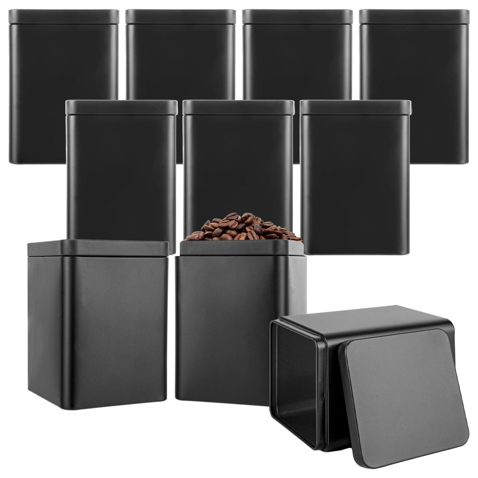 AKOLAFE 10 Pack Empty Tin Cans with Lids Coffee Container for Ground ...