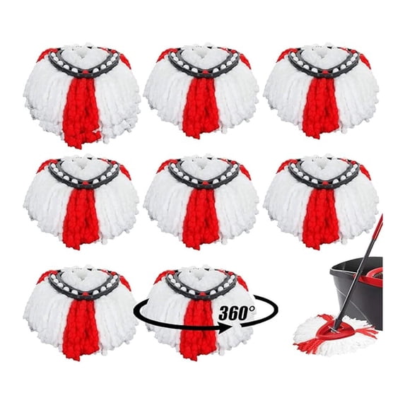 AKOLAFE Spin Mop Replacement Heads 8 Pack, Microfiber Mop Refills ...