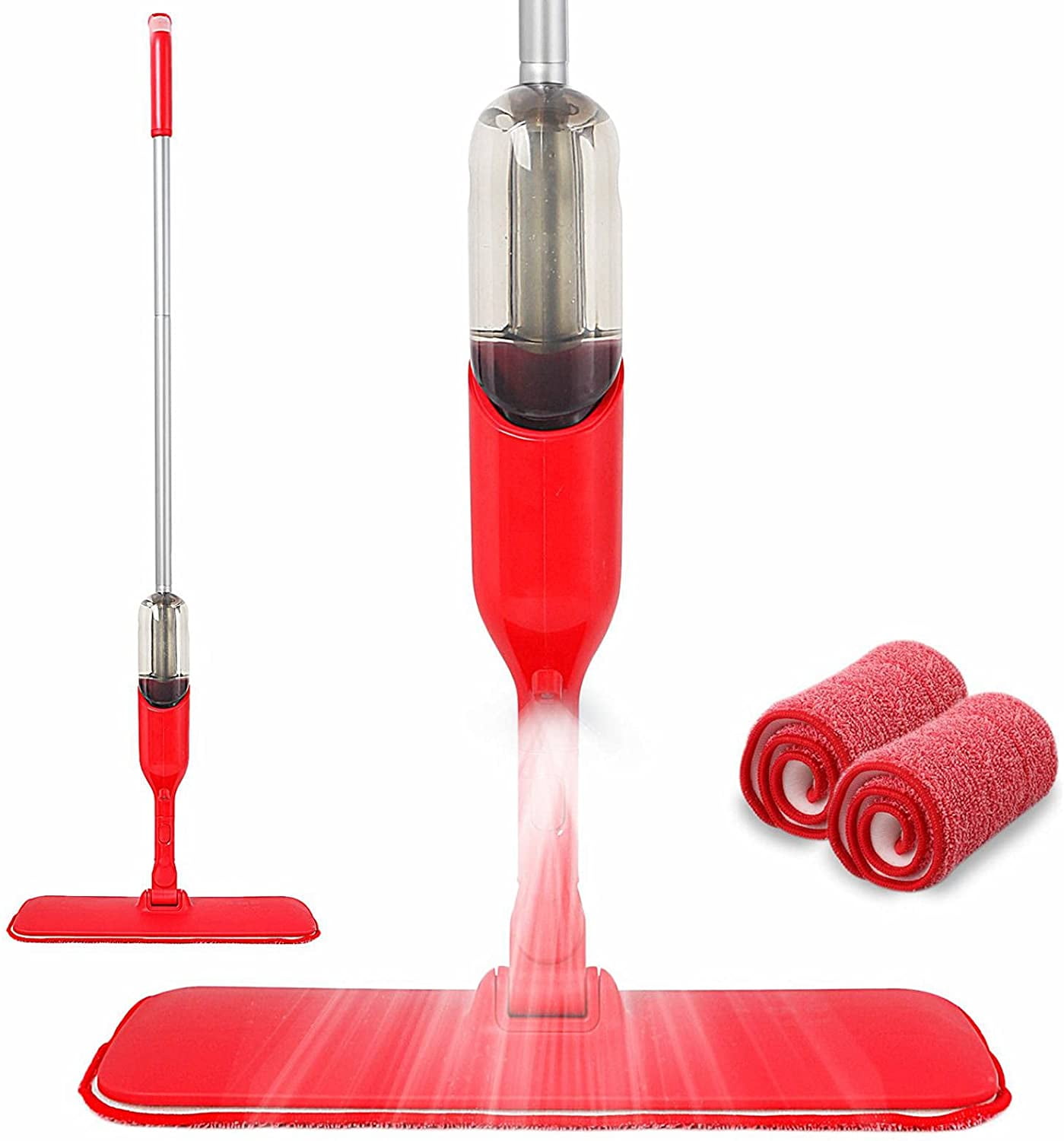 AKOMA Jet Dust Mop for Floor Cleaning with 2 Reusable Pads Lightweight Aluminum Pole Microfiber ...