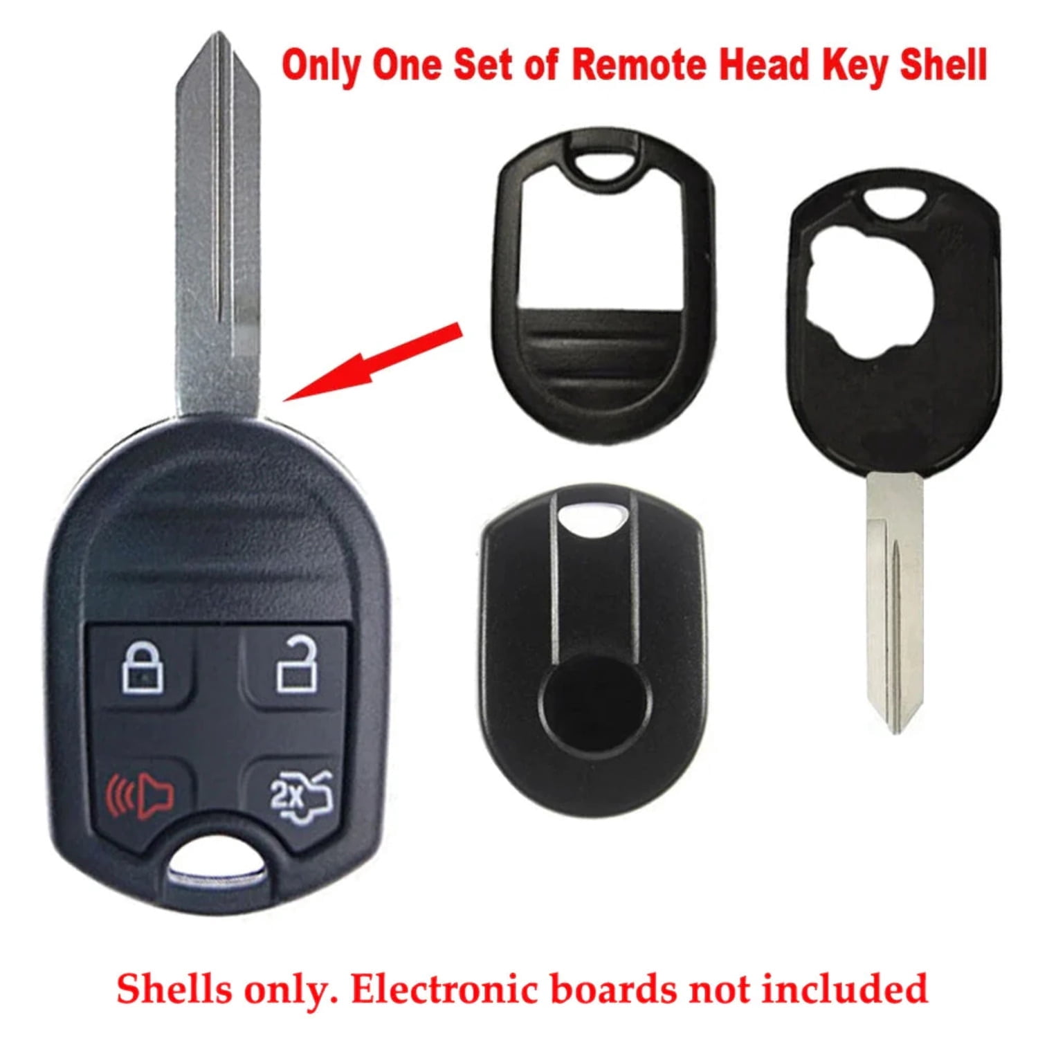 AKS KEYS New Replacement for Ford Remote Head Key Shell 4 Buttons ...