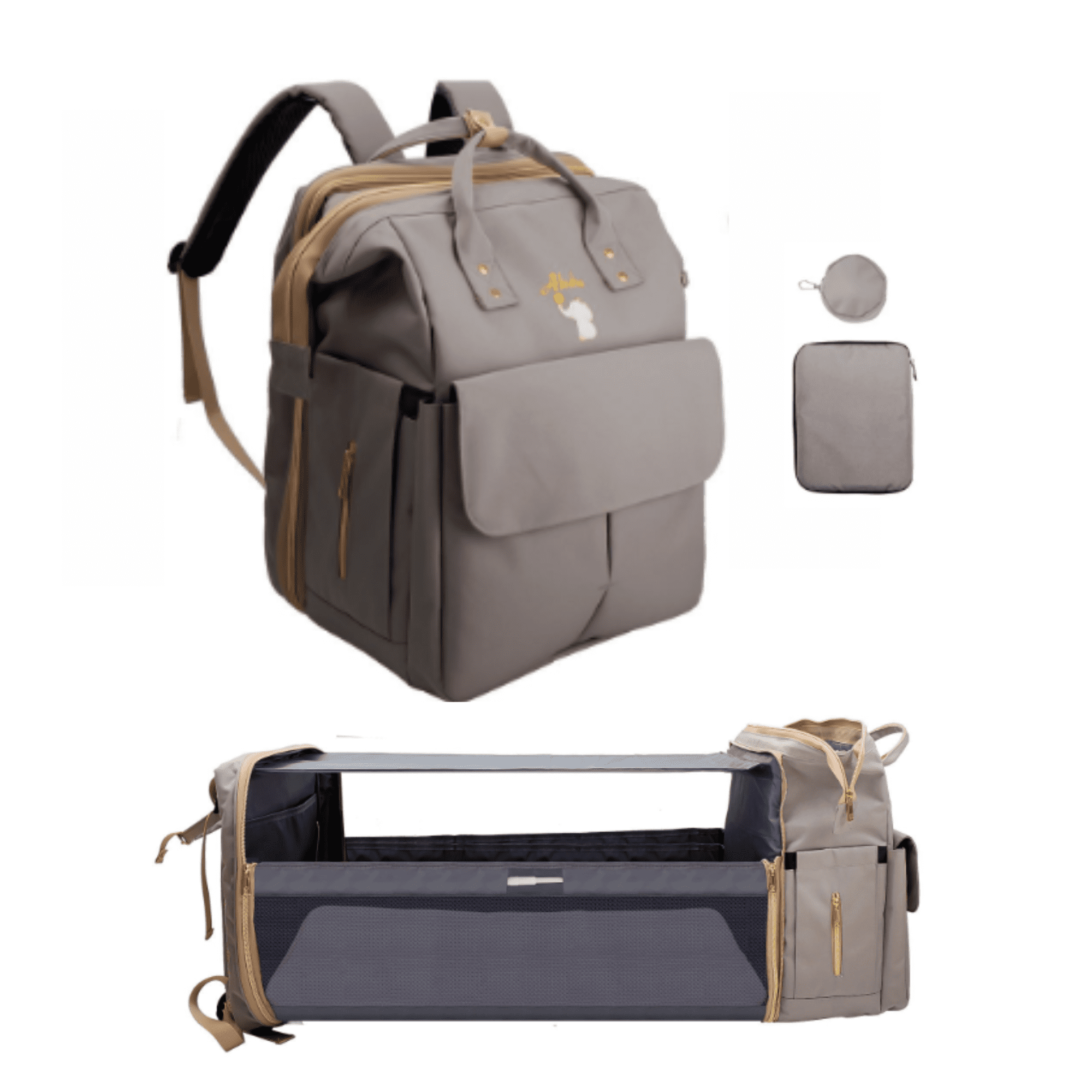 AKSHA Baby Diaper Bag Backpack with Changing Station and USB Port (Gray ...