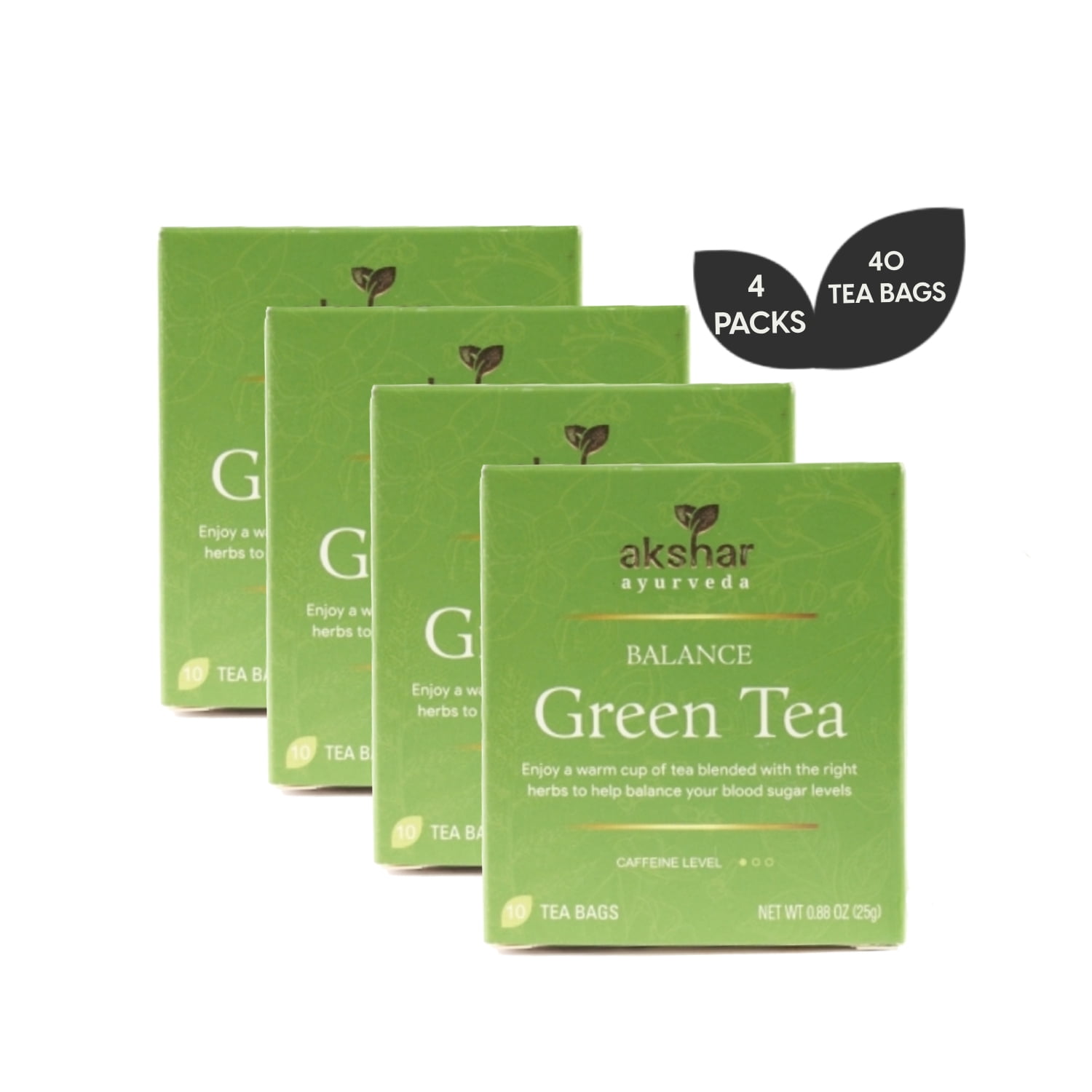 AKSHAR AYURVEDA Green Tea Balance Organic, Vegan, Gluten Free, and Non ...