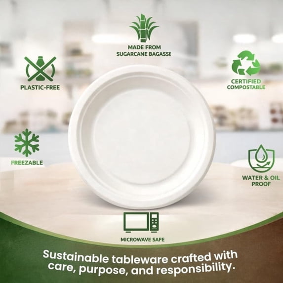AKSHAYA SALES 11" Round Plate, Eco-Friendly, Biodegradable, Made of ...