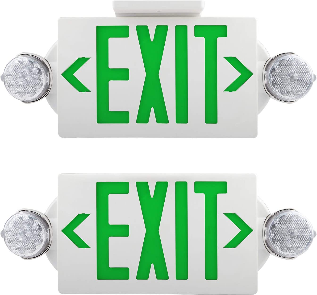 AKT LIGHTING Emergency Exit Light, Adjustable Two LED Head Exit Sign ...