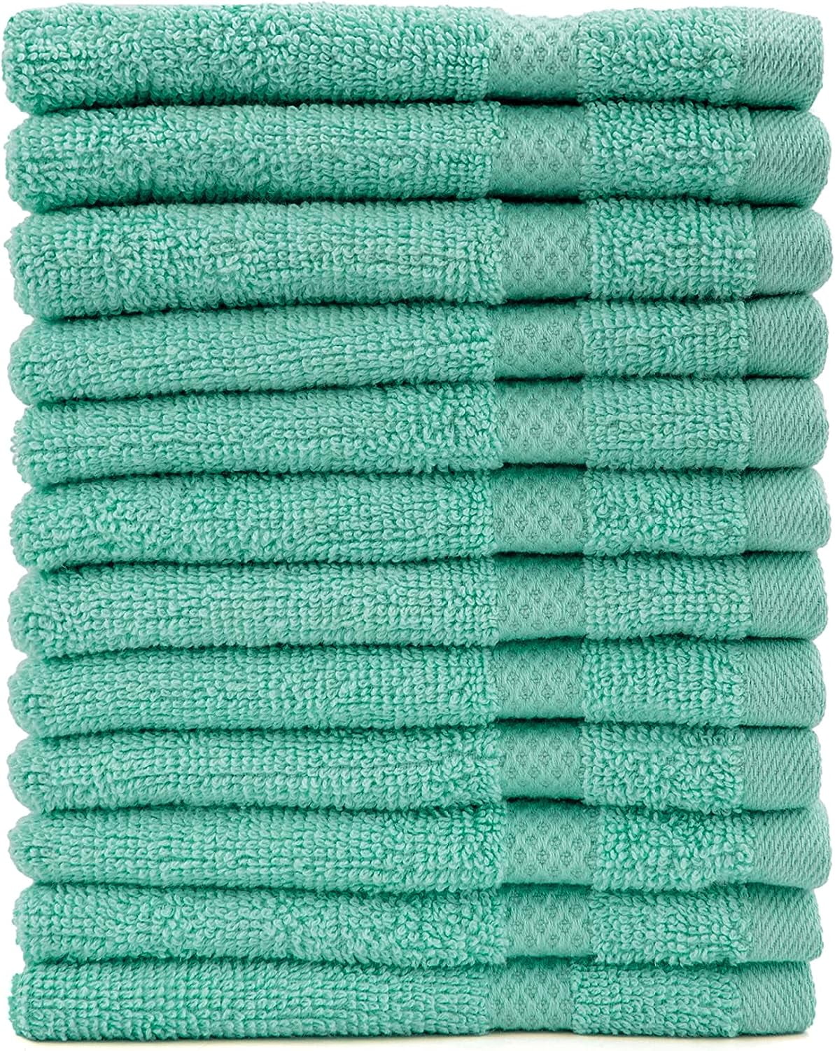 AKTI Cotton Wash Cloths, 12 Piece Set, 13x13, 520 GSM, Cleaning Cloth ...