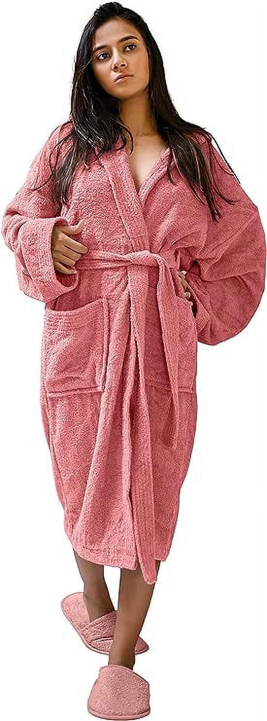 AKTI Shawl Collar Bathrobe for Women & Men, Soft Unisex Spa Robe, 100% ...