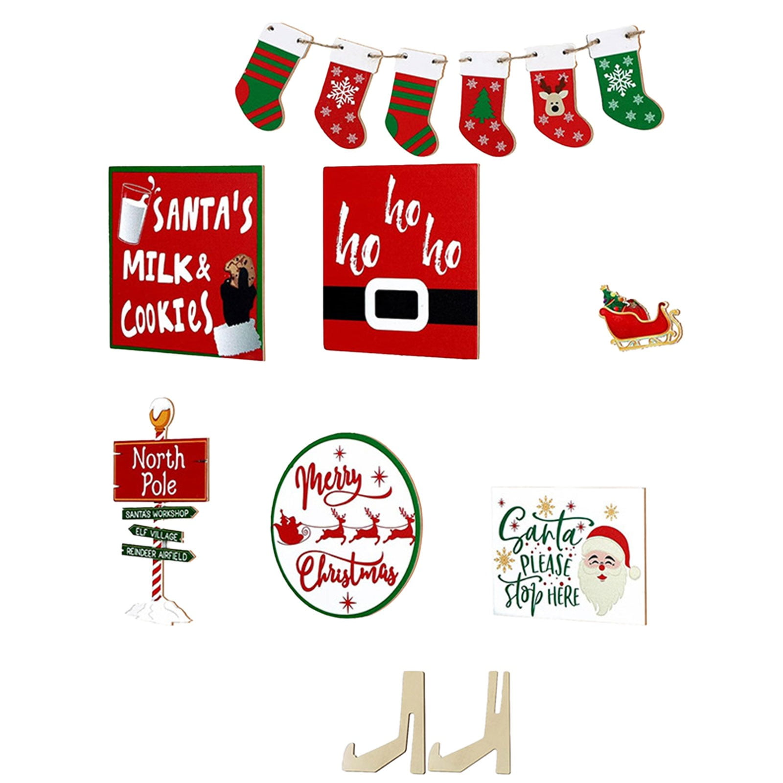 AKUMRi Christmas Welcome Sign For Front Door Christmas Tiered Tray ...