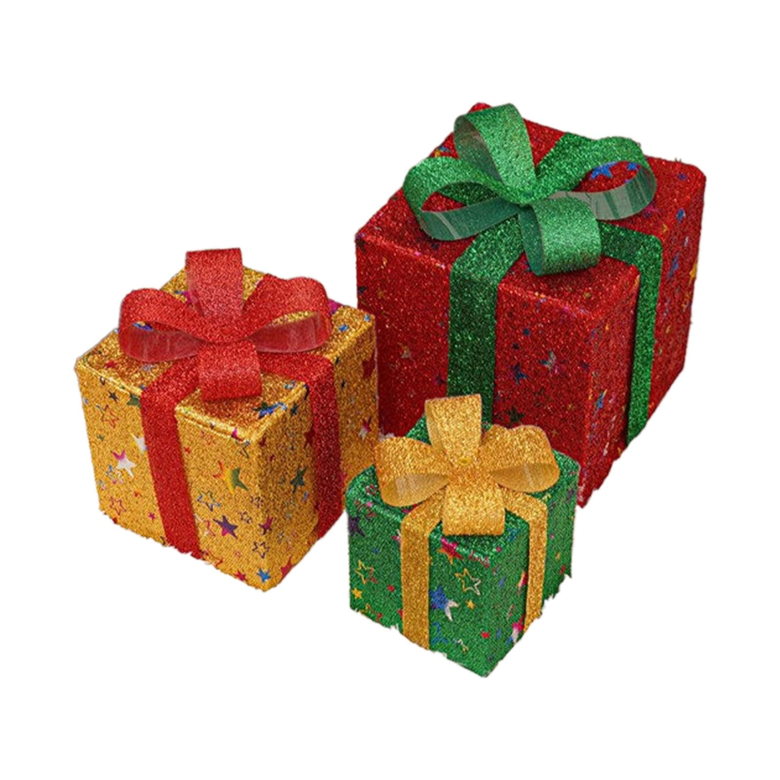 AKUMRi Clearance Desktop Ornament Christmas Lighted Gift Boxes Set Of 3 ...