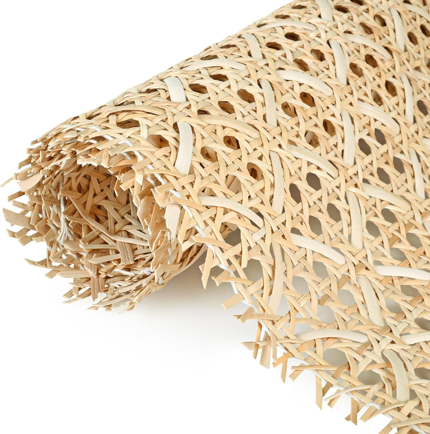 AKWAY 24 Width Natuaral Rattan Webbing for Caning Projects Pre Woven ...