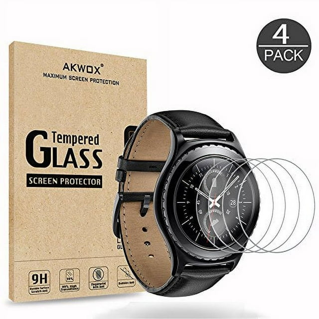 (4-Pack) Gear S2 Tempered Glass Screen Protector, Akwox [0.3mm 2.5D ...
