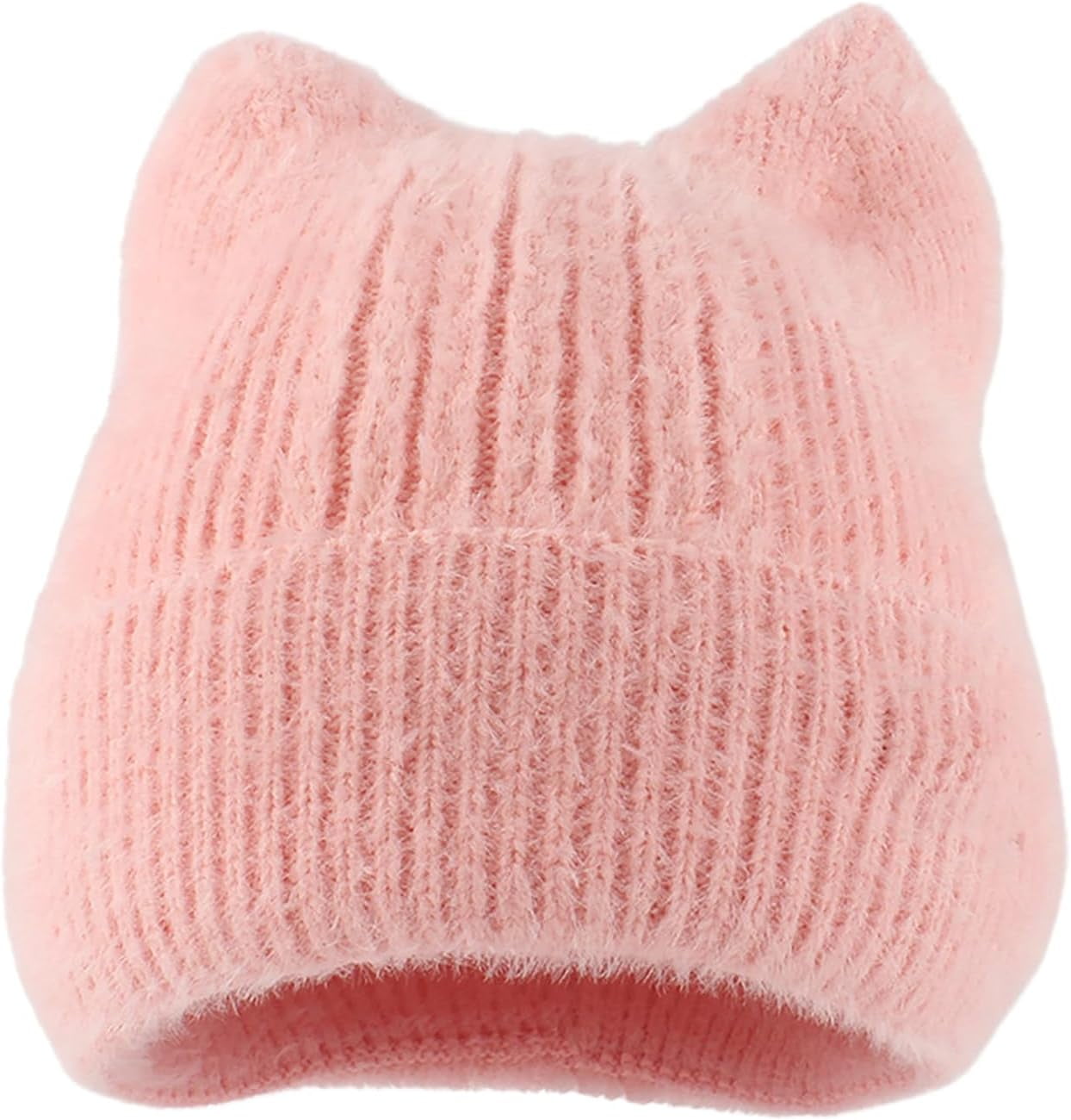 AKcxy Cute Cat Ear Beanie Knitted Fuzzy Hat Y2k Accessories Grunge Emo ...