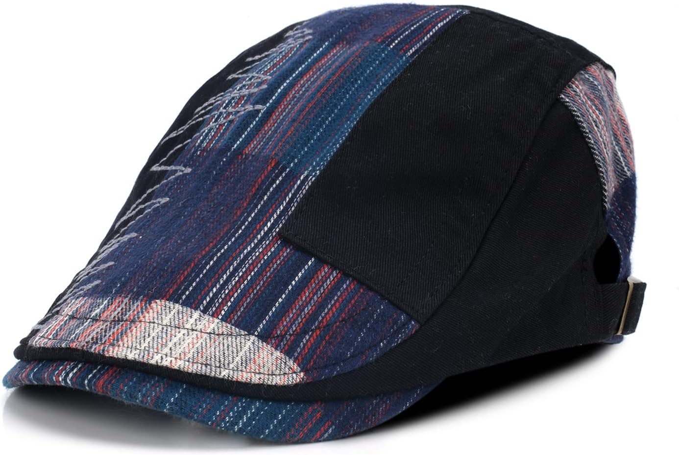 AKcxy Newsboy Cap for Men Beret Hat Cotton Buckle Adjustable Cabbie ...