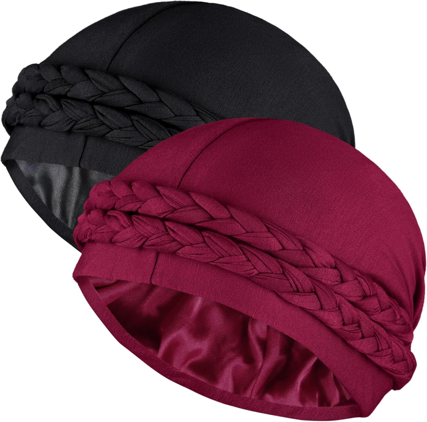 AKcxy Satin Lined Turban for Women Mens Halo Turban Silky Lined Durag ...