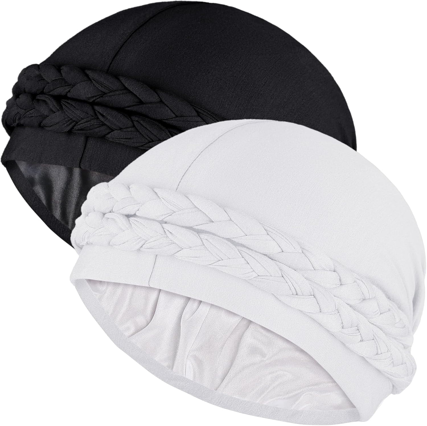 AKcxy Satin Lined Turban for Women Mens Halo Turban Silky Lined Durag ...