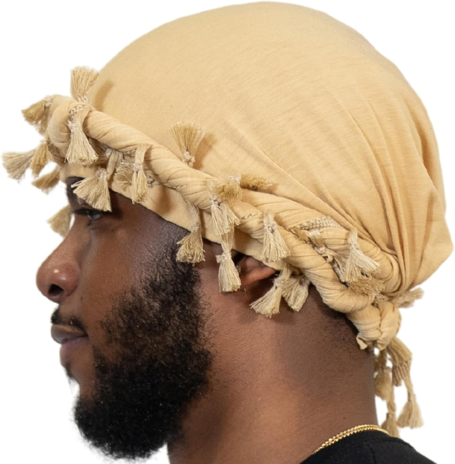 AKcxy Superior Halo Turban Silk Satin Lined Head Wrap, Pre-Tied Tassel ...