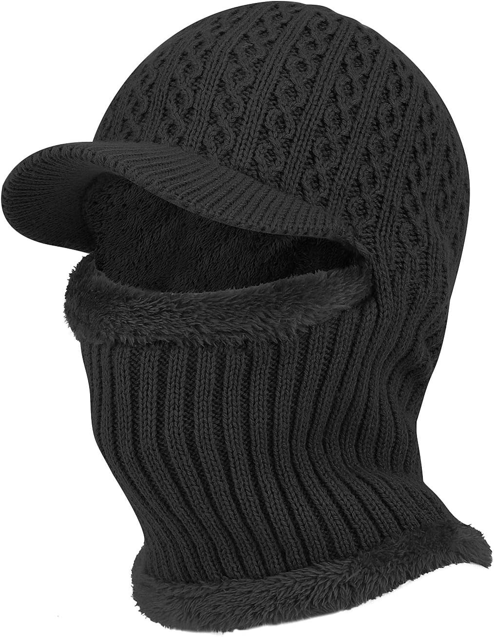 AKcxy Winter Knitted Balaclava Beanie Hat Warm Cycling Ski Mask, Women ...