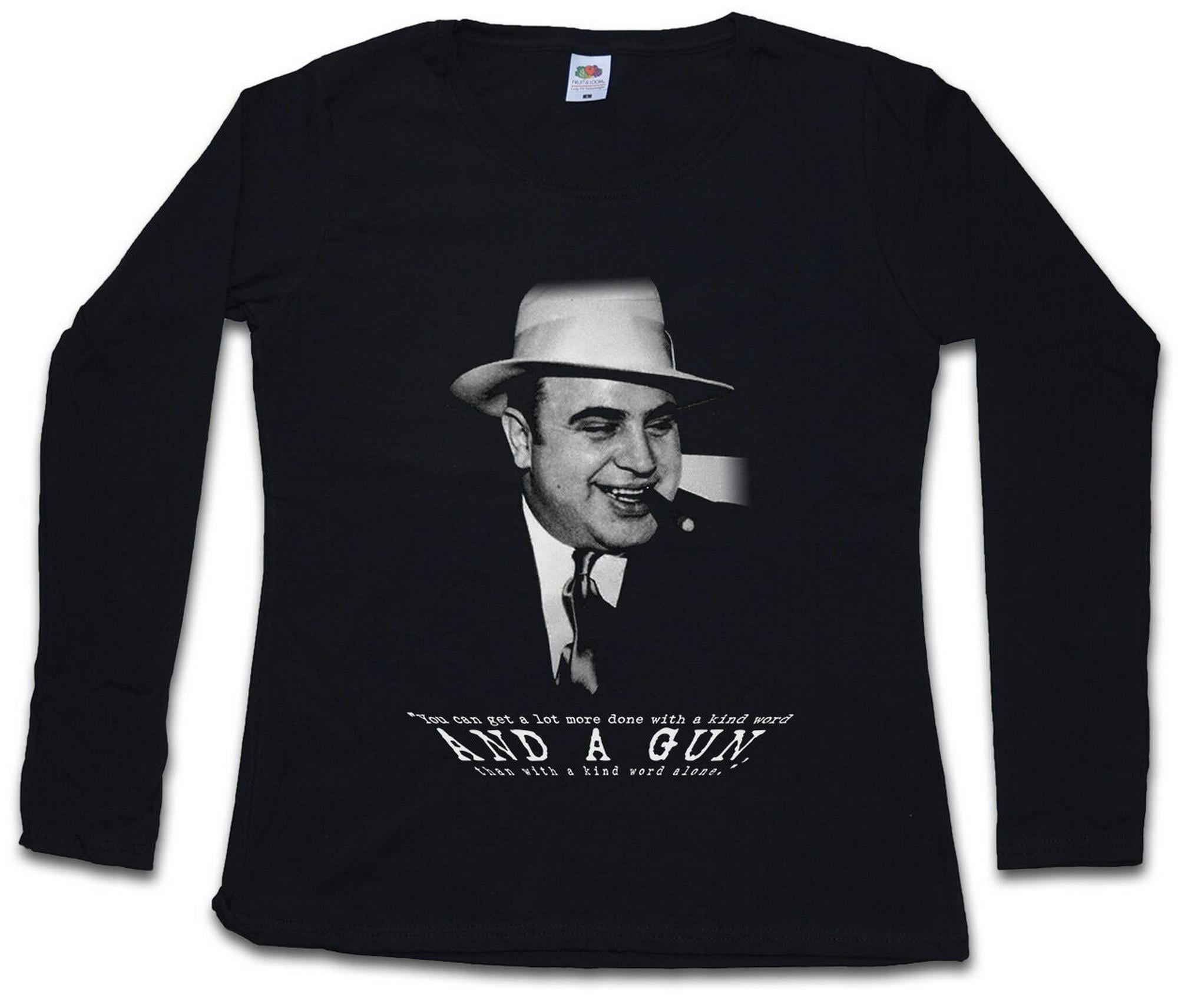 AL CAPONE CLASSIC PORTRAIT WOMEN LONG SLEEVE T-SHIRT Mafia Mob Familia ...
