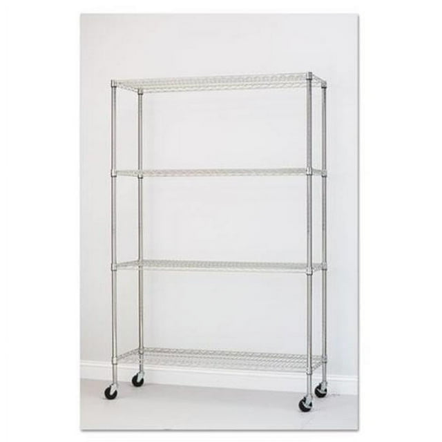 AL Complete Wire Shelving Unit W-Caster- Silver - Walmart.com