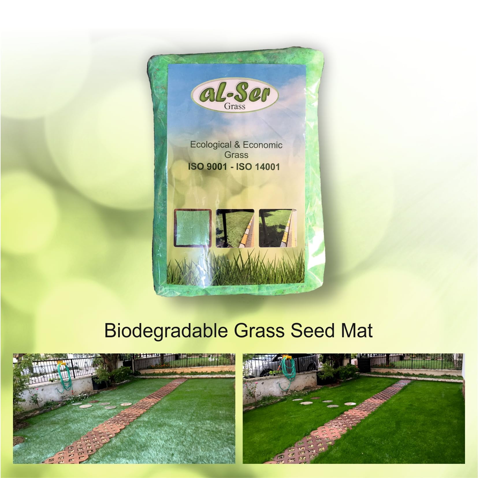 AL-SER Grass Biodegradable Grass Seed mat. Seed H2FSDBlanket. Seed ...