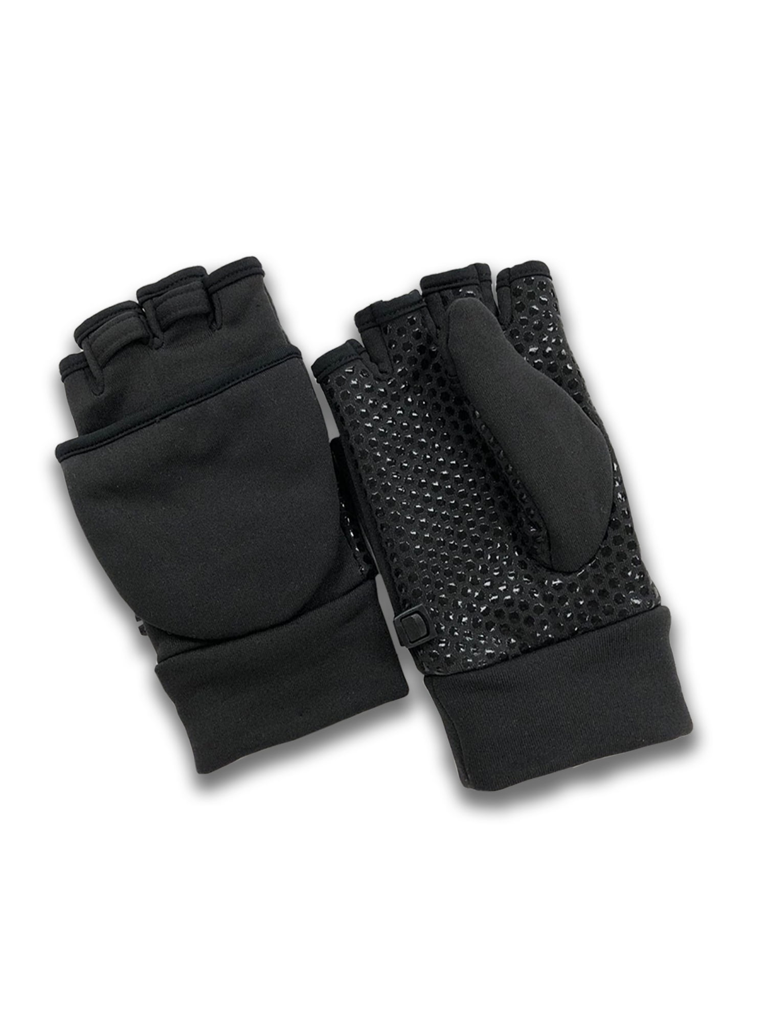 AL1505, Mens Multi-Purpose Anti-Slip Grip Fingerless Flip-Top Mittens ...