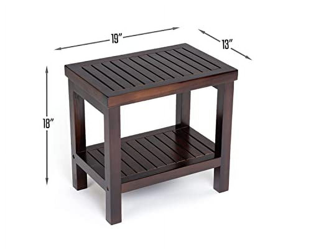 ALA Teak Classic 24 Teak Wood Shower Bath Spa Waterproof Stool with ...