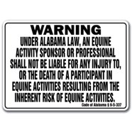 Equine Liability Sign, Statute Horse Barn Stable Farm Sign, 10x14 ...