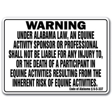 Equine Liability Sign, Statute Horse Barn Stable Farm Sign, 10x14 ...