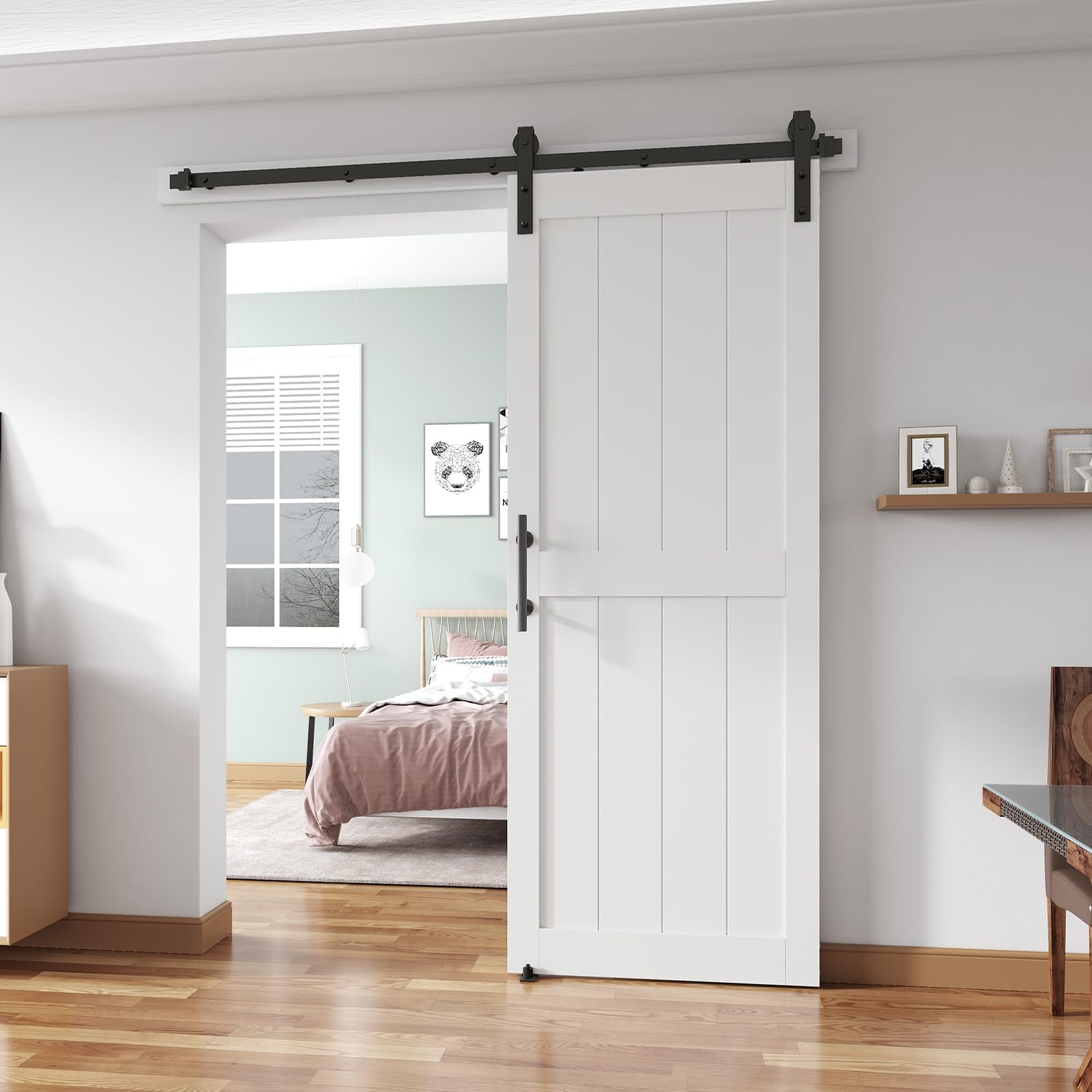 ALAMEDADT 32''x96'' Sliding Barn Door with 6 Ft Barn Door Hardware Kit ...