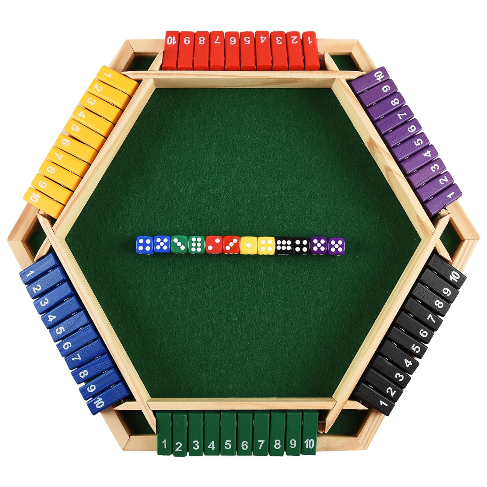 ALANGDUO Shut The Box AIF9 Game with 12 Dice, 2-6 Player Shut The Box ...