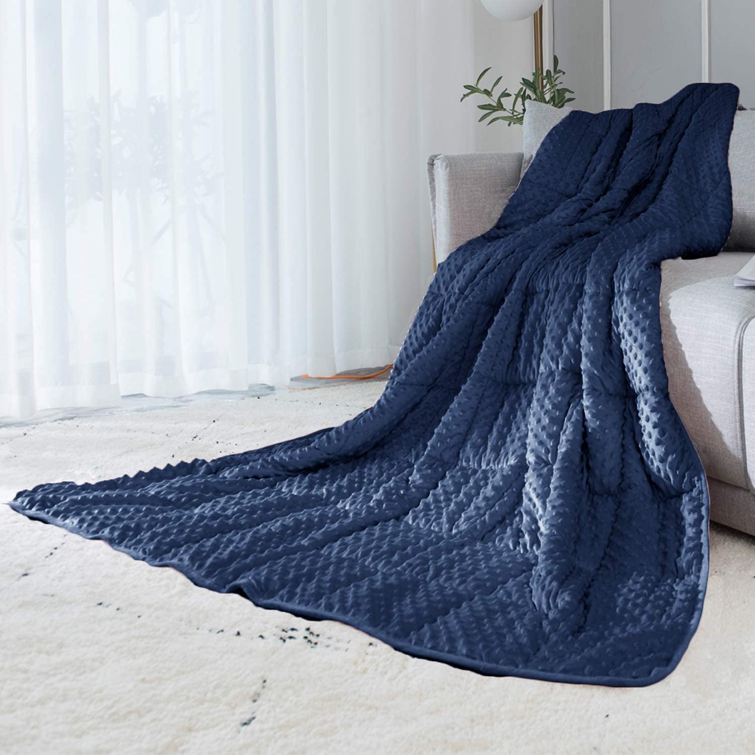ALANSMA Weighted Blanket for All Season, Luxury Velvet, Warm and Cool ...