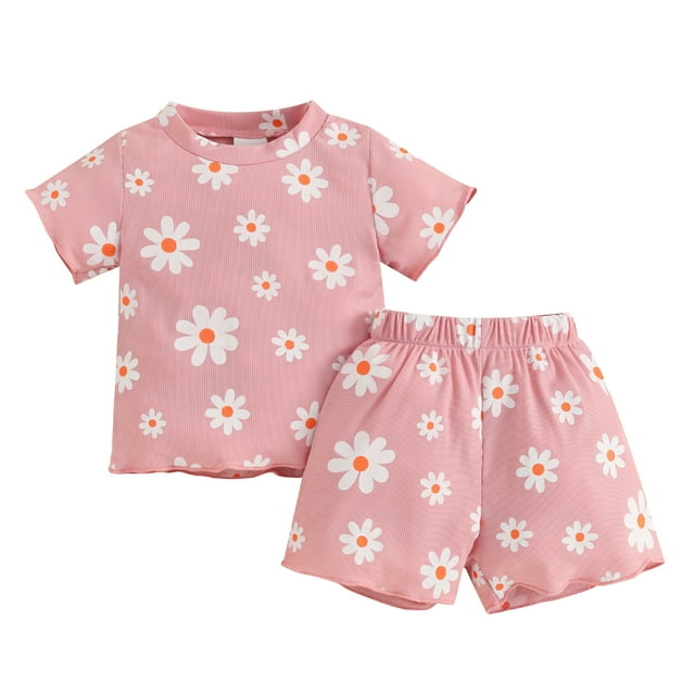 ALASELEGANTES Toddler Baby Girl Summer Short Clothes Outfit, 0 6 12 18 ...