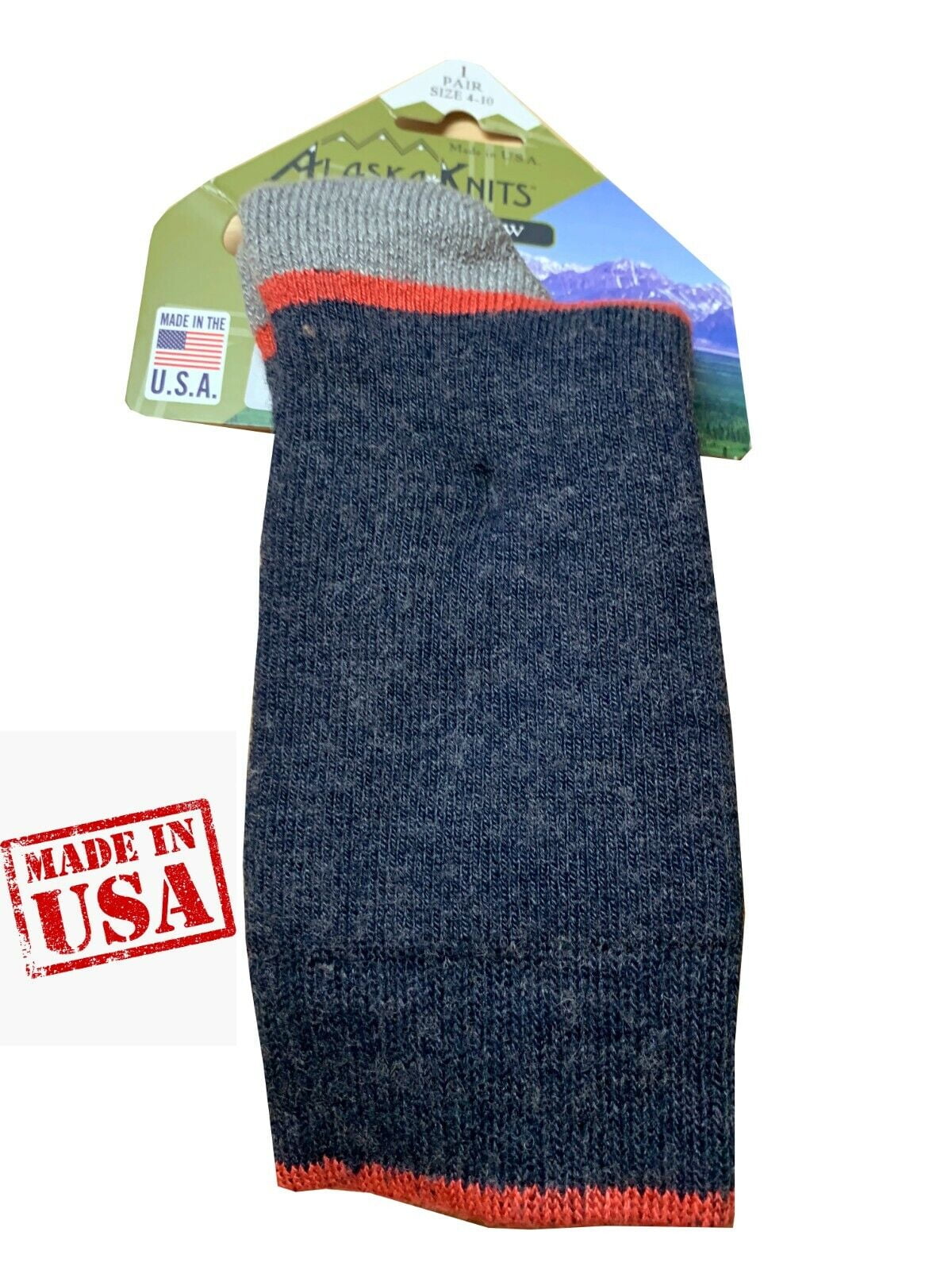 ALASKA KNITS™ MERINO WOOL LADIES' HIKING CREW SOCKS 9-11 NAVY MADE IN ...