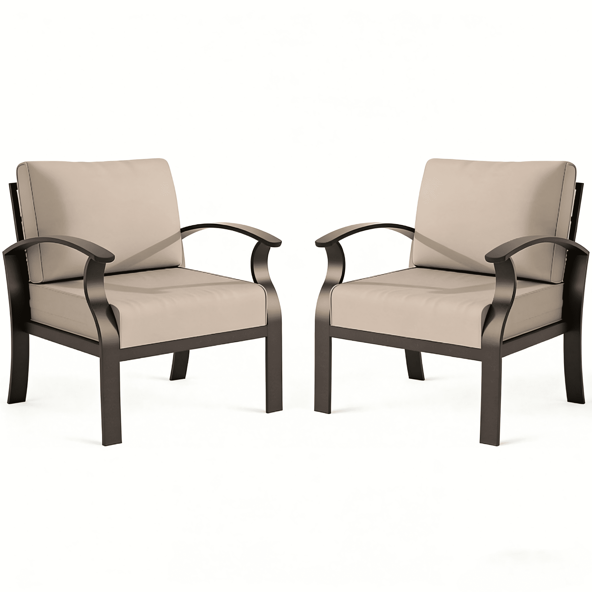 ALAULM Aluminum 2-Seat Patio Furniture Set, Outdoor Patio Conversation ...