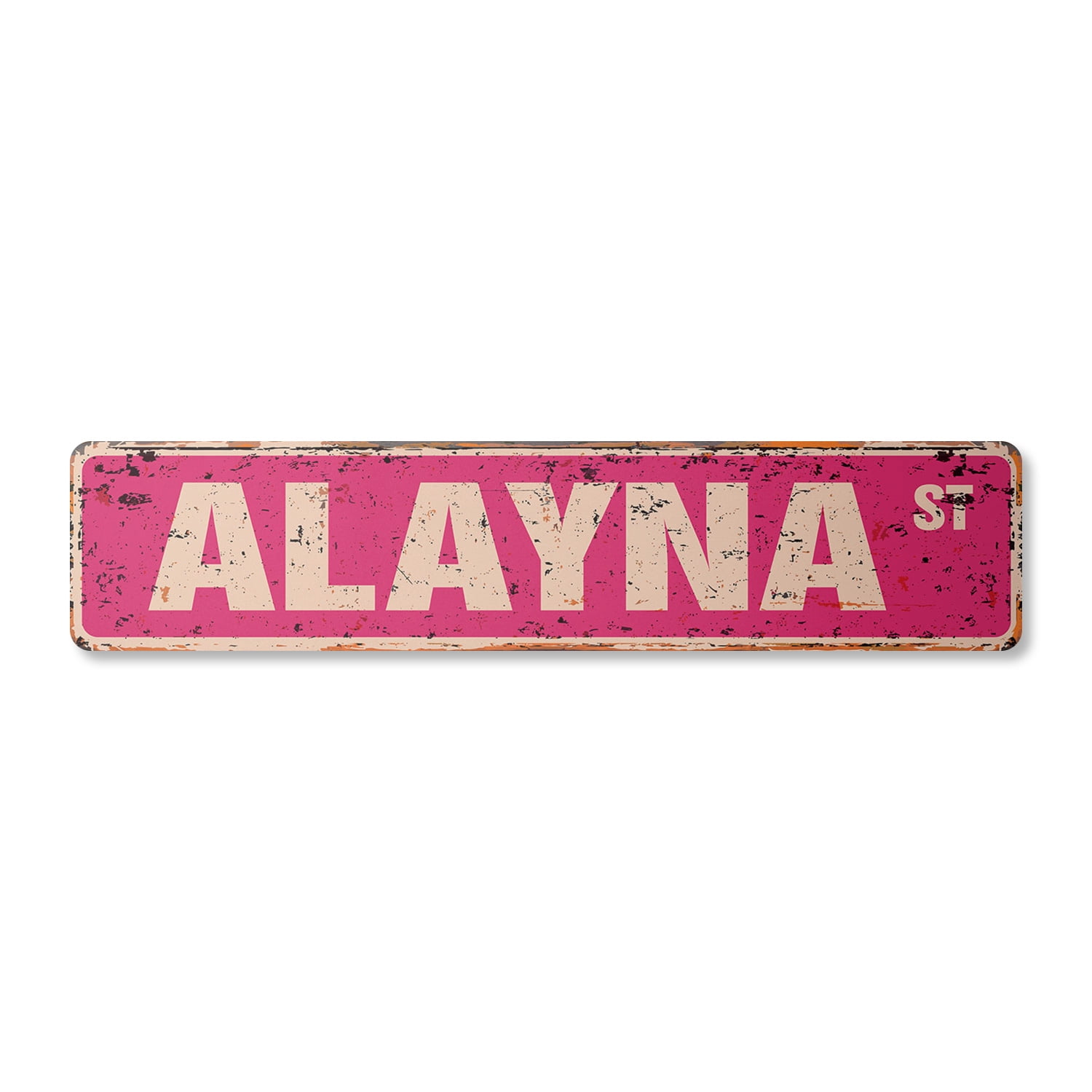 ALAYNA Vintage Plastic Street Sign Childrens Name Room Sign | Indoor ...