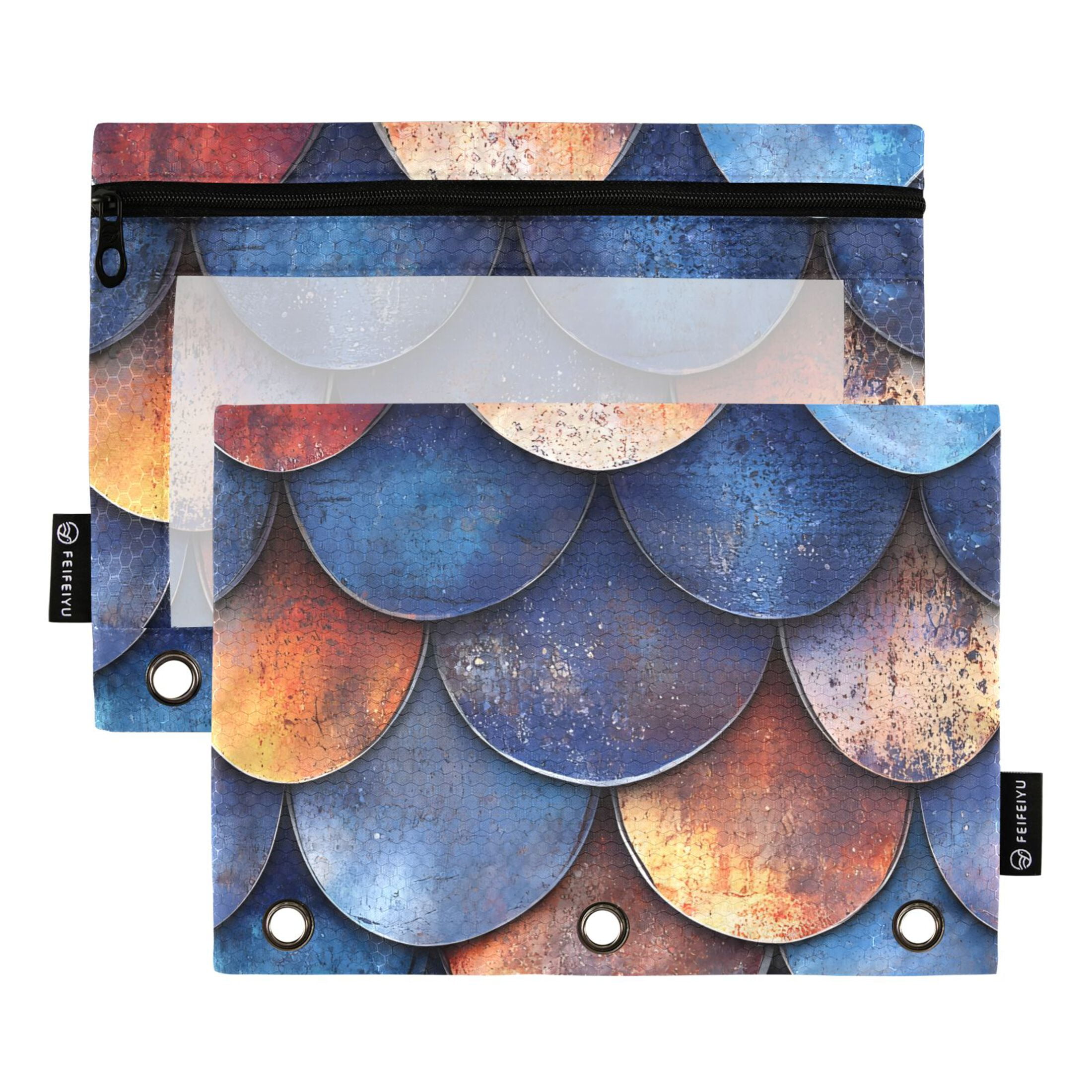 ALAZA 2 Pack Pencil Pouch Art Dragon Scales Pencil Case for 3 Ring ...