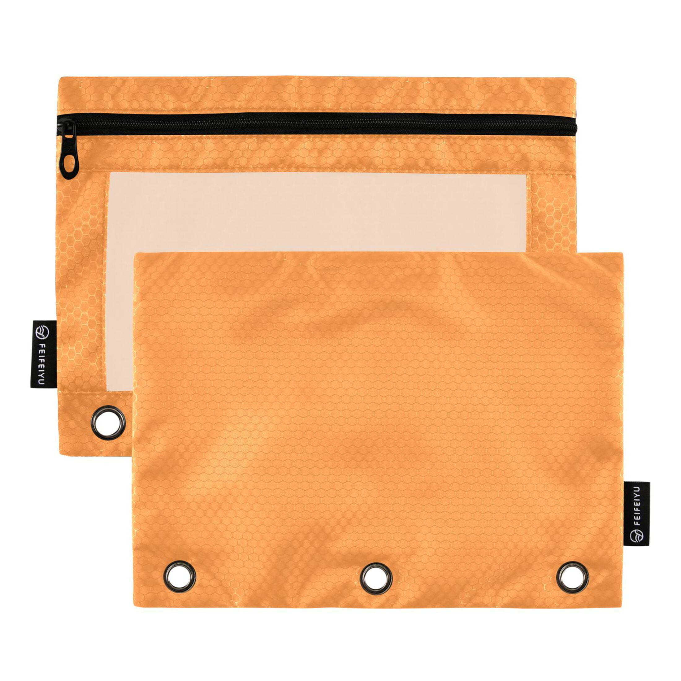 ALAZA 2 Pack Pencil Pouch Orange Color Pencil Case for 3 Ring Binder ...