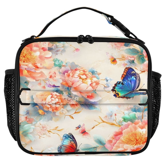 ALAZA 3d Butterfly Flower Insulated Lunch Box Lunch Bag Cooler Tote ...