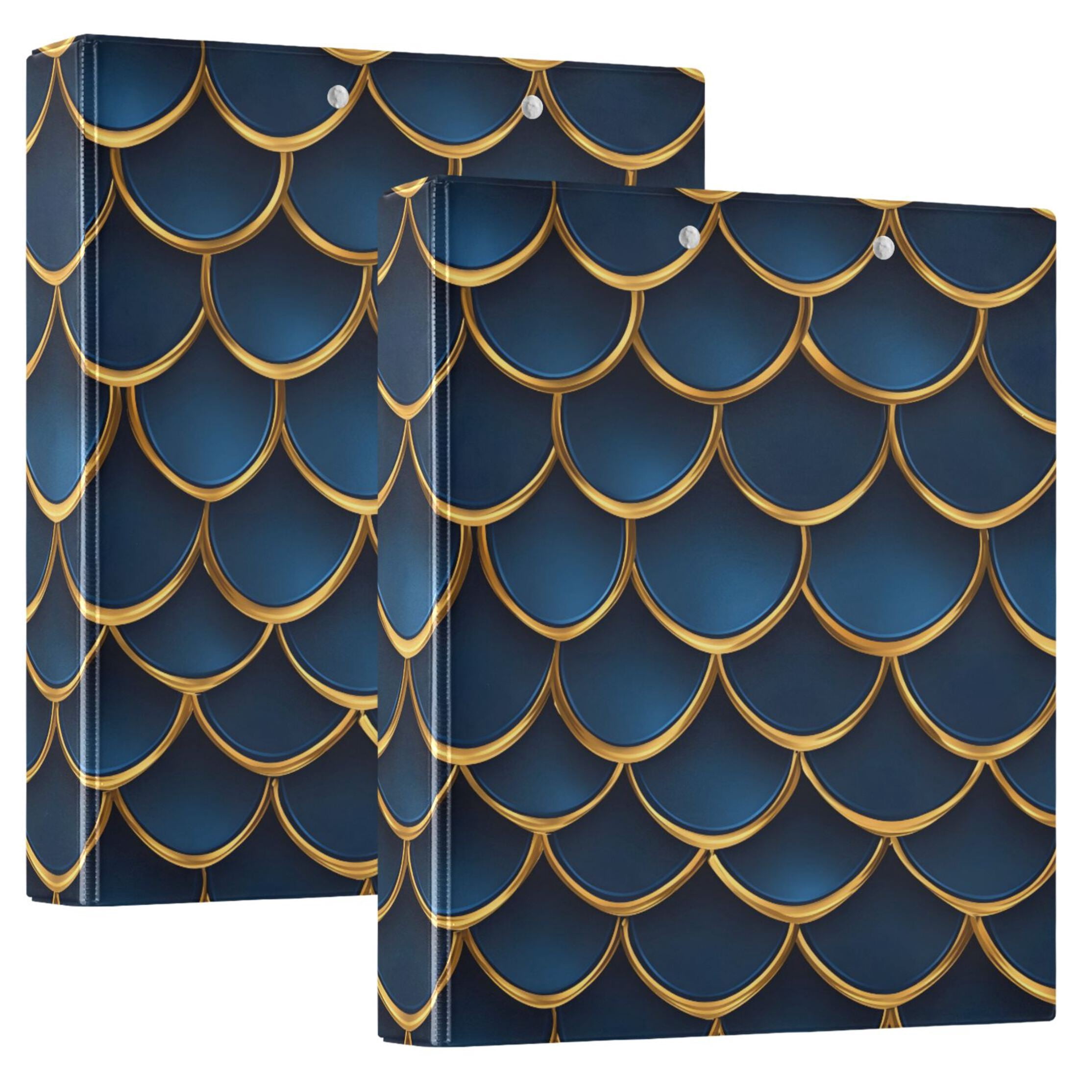 ALAZA 3d Dragon Scales Blue Hardcover 3 Ring Binder 1.5" D-Rings with ...