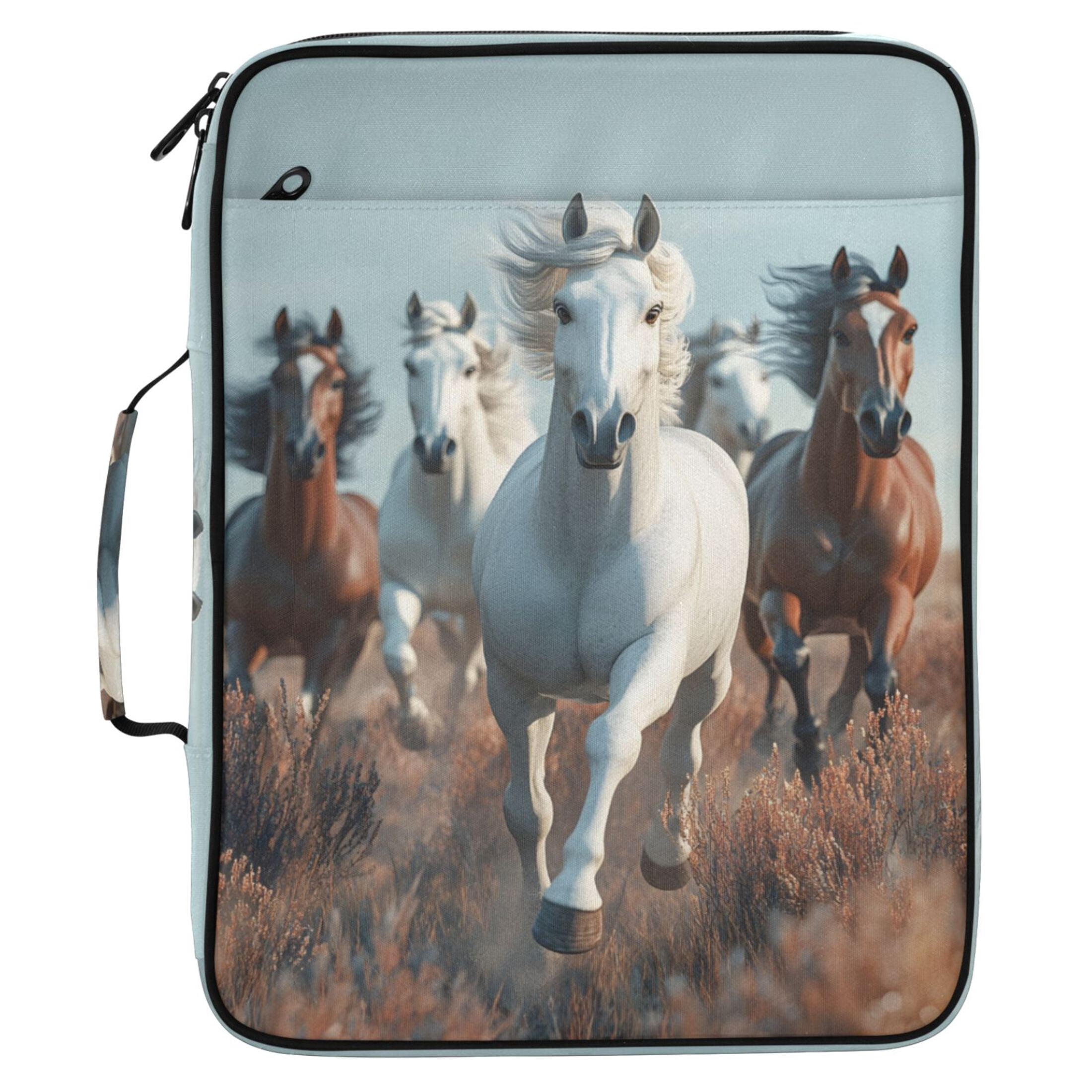 ALAZA 3d Horses Running Pattern Expanding Accordion File Folder 3 Ring ...