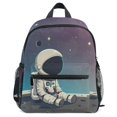 ALAZA A Astronaut Sit on Universe Pattern School Backpack Student ...