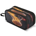 ALAZA A Basketball Fire Pencil Case Bag Large 3 Compartment Pen Pouch ...