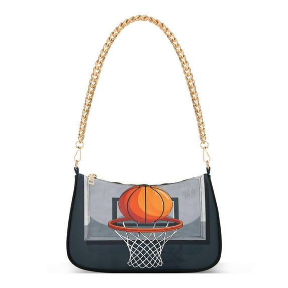 ALAZA A Basketball Women's Chain Shoulder Bag Hobo Handbag Tote ...