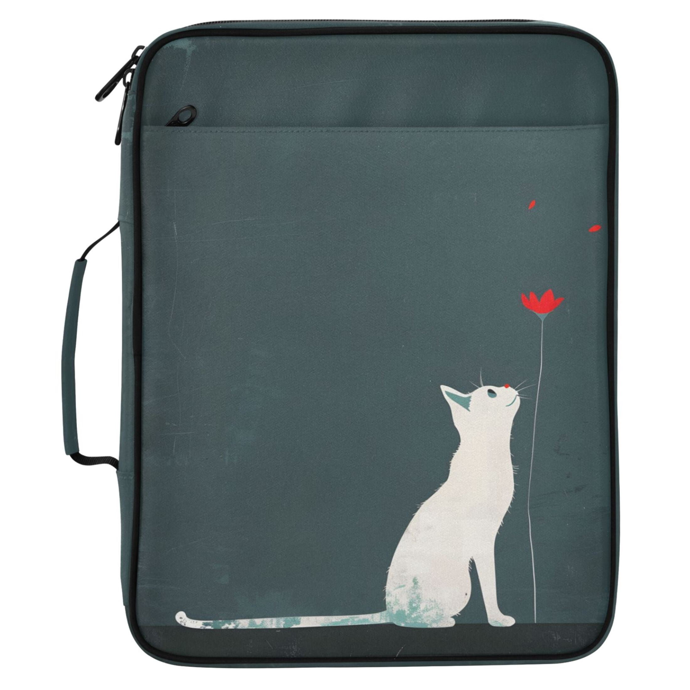 ALAZA A Cat Pattern Expanding Accordion File Folder 3 Ring Zipper ...