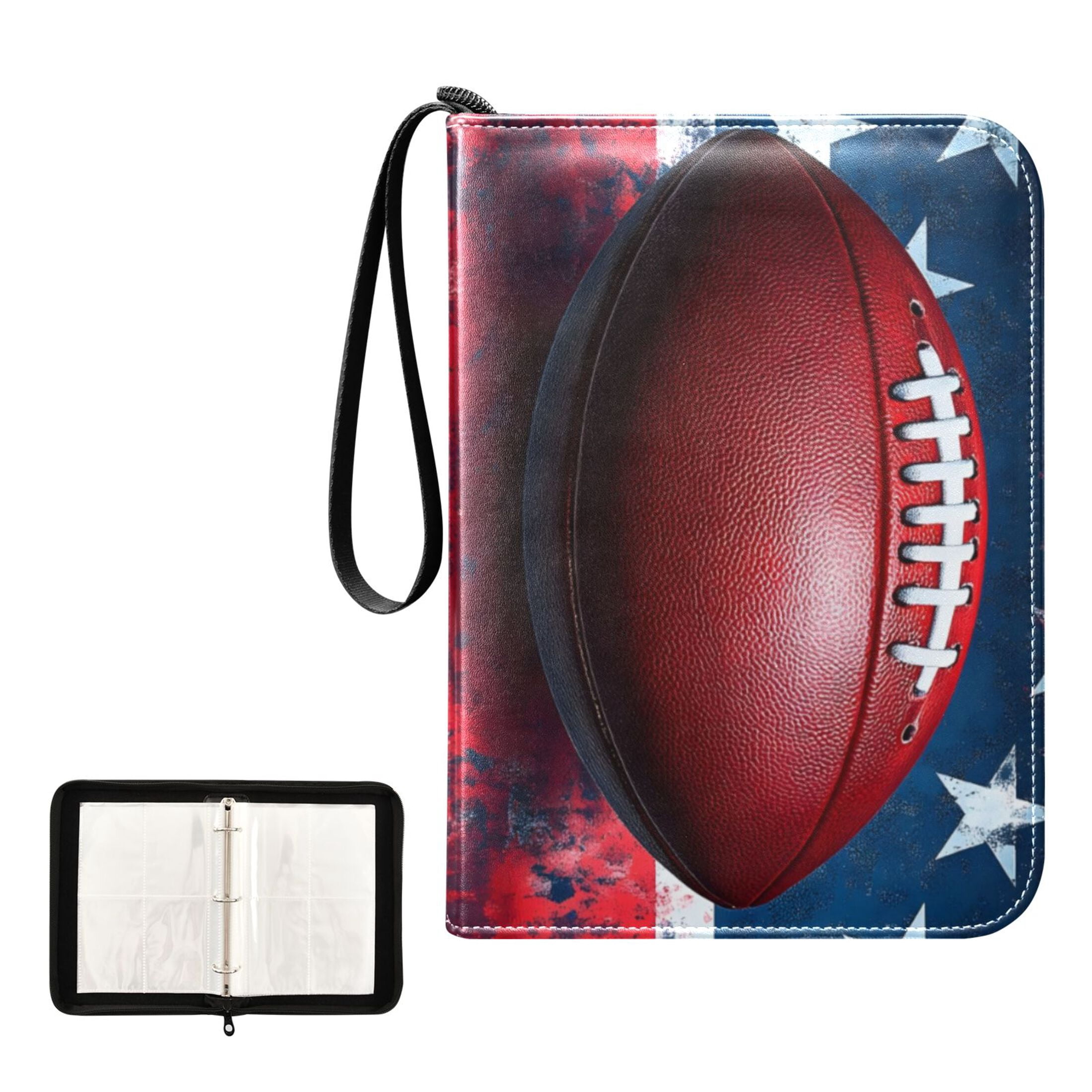 ALAZA A Football on Flag Trading Card Binder 4 Pocket Cards Collection ...