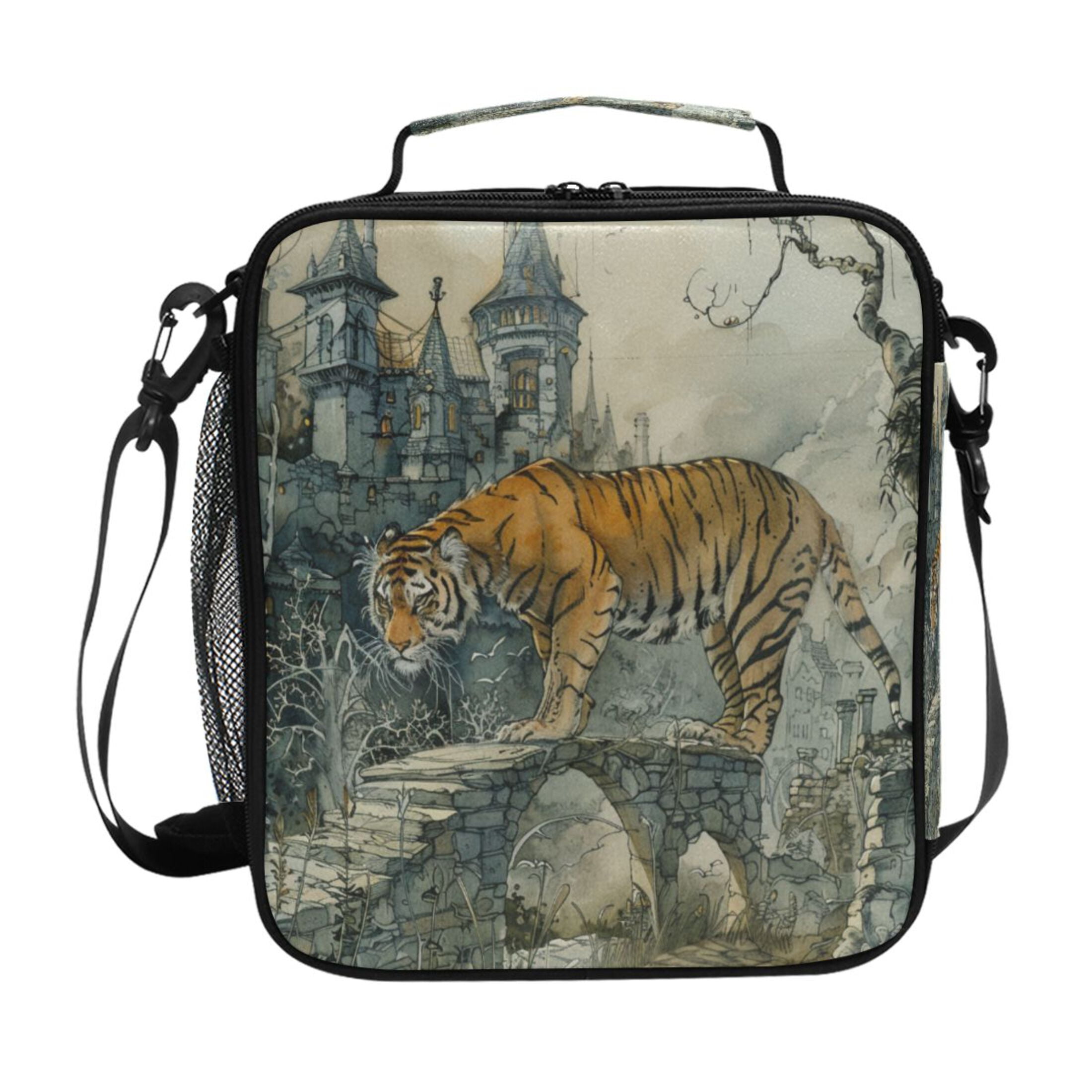 ALAZA A Tiger on Bridge Lunch Box Insulated Lunch Bag Reusable Thermal ...