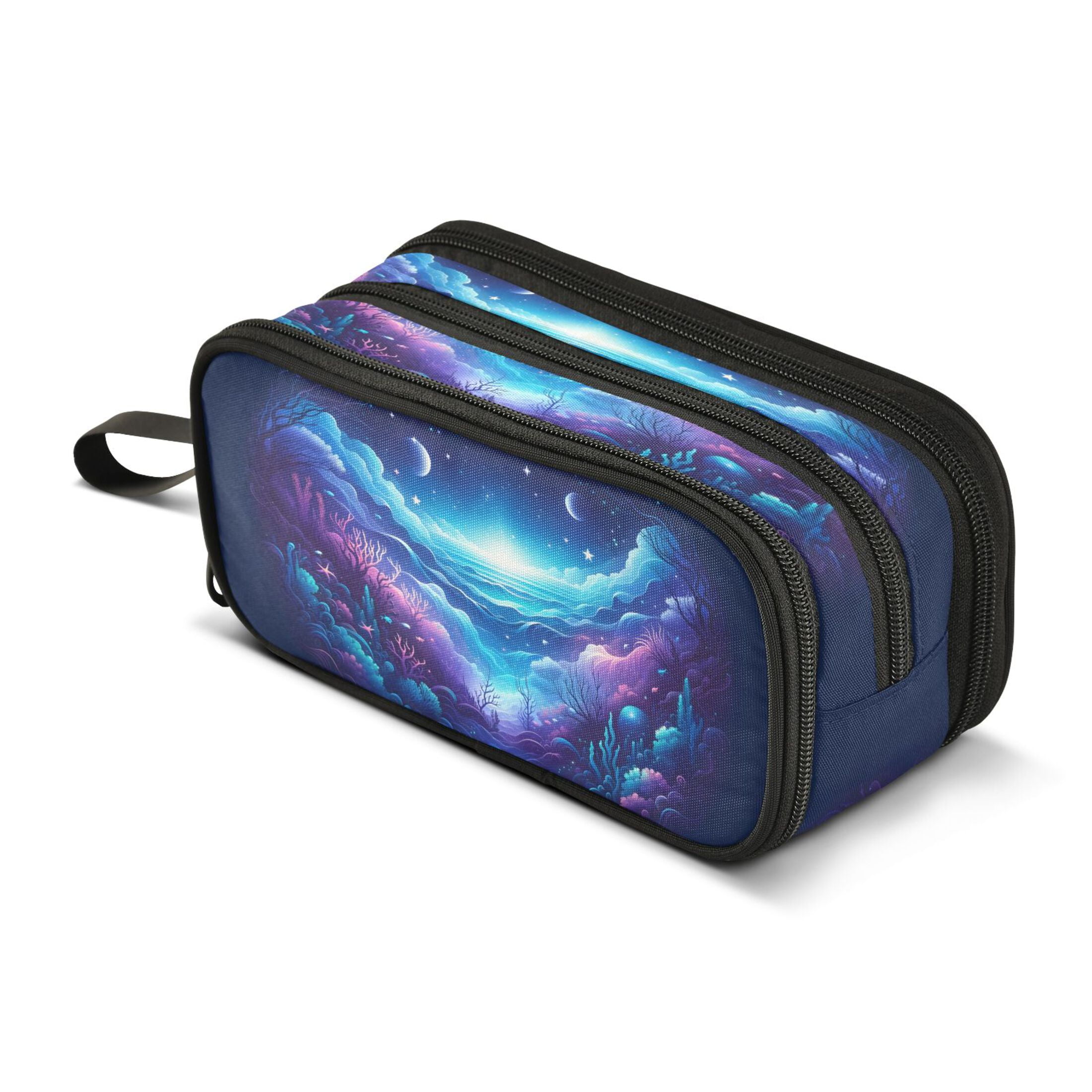 ALAZA Abstract Beautiful Ocean Pencil Case Bag 3 Compartment Pen Pouch ...