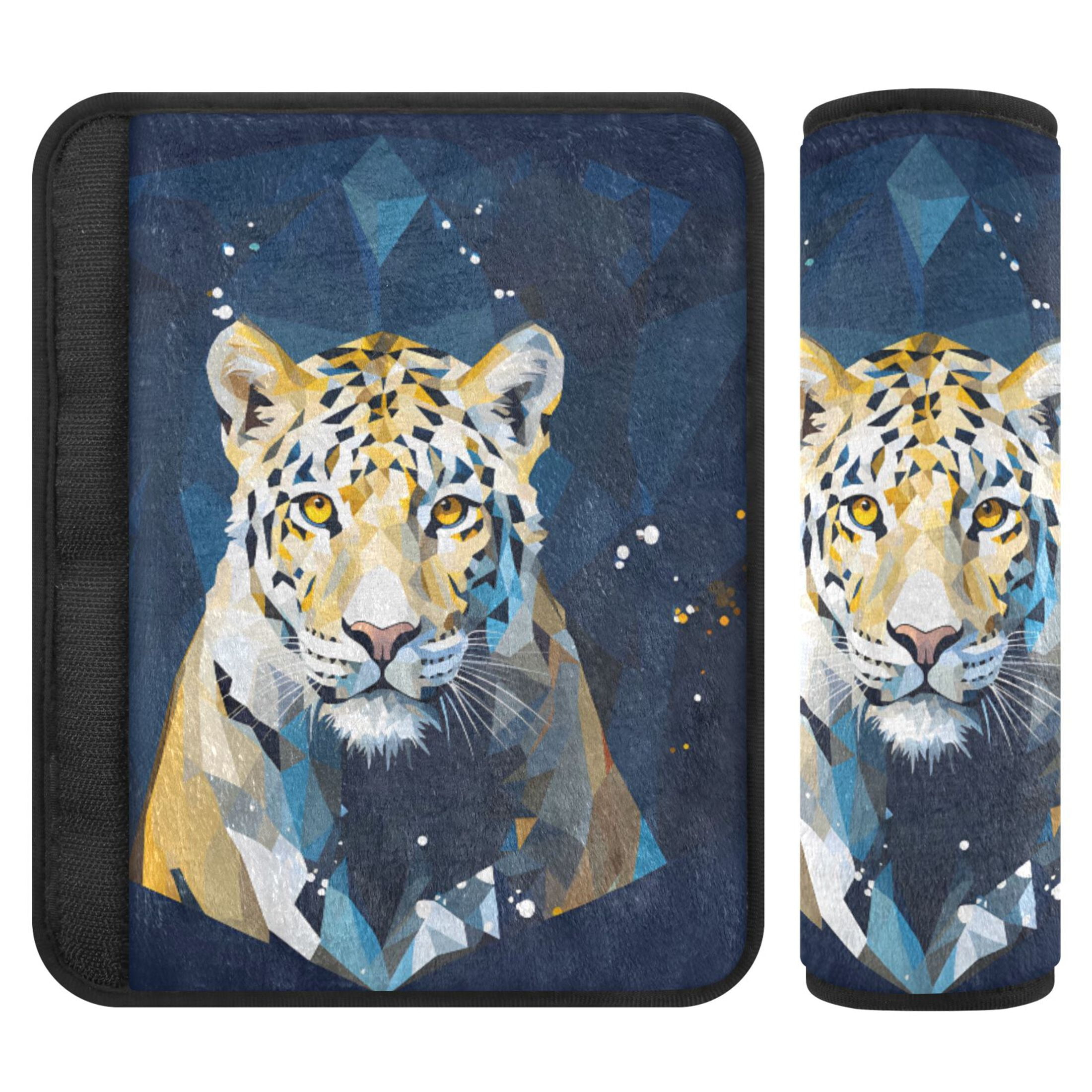 ALAZA Abstract Cheetah Leopard Car Seat Belt Adjuster Neck Covers ...