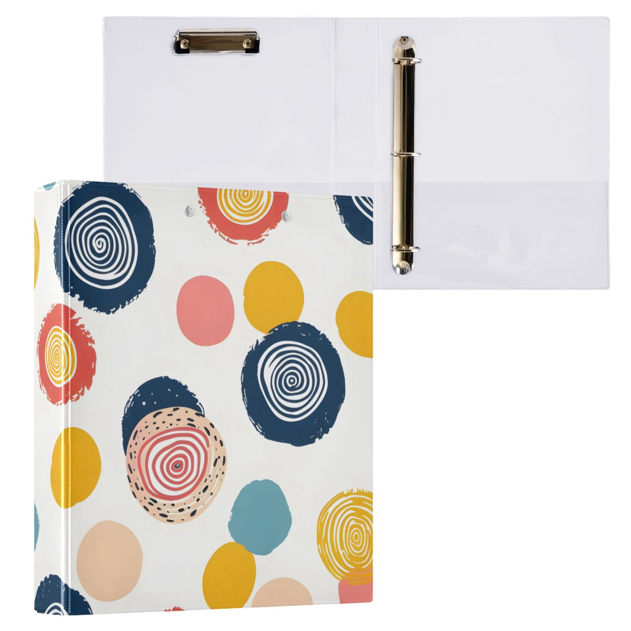 ALAZA Abstract Circle Hardcover 3 Ring Binder 1.5" Round Rings Interior ...