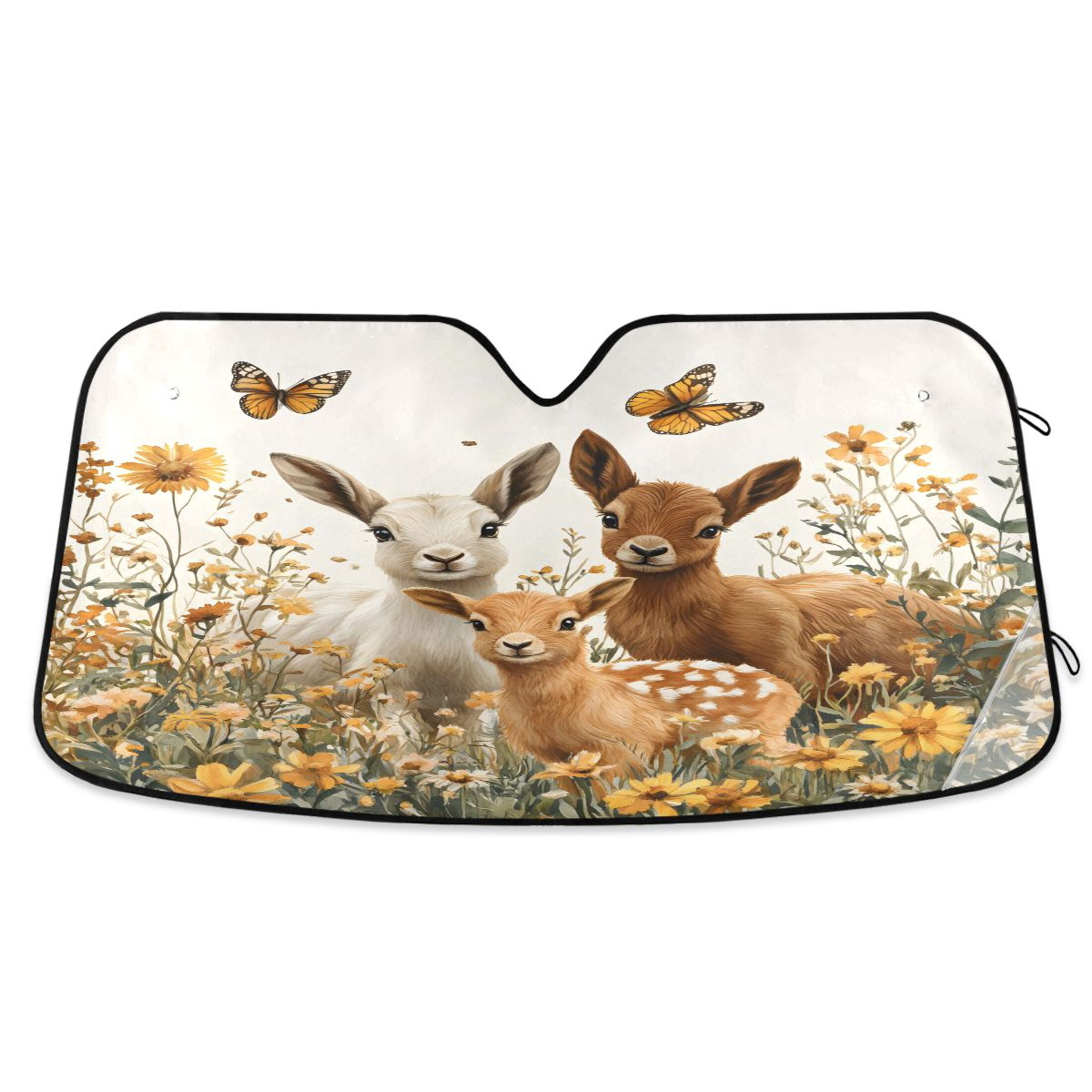 ALAZA Abstract Deer Windshield Sun Shade Car Foldable Sun Visor Block ...